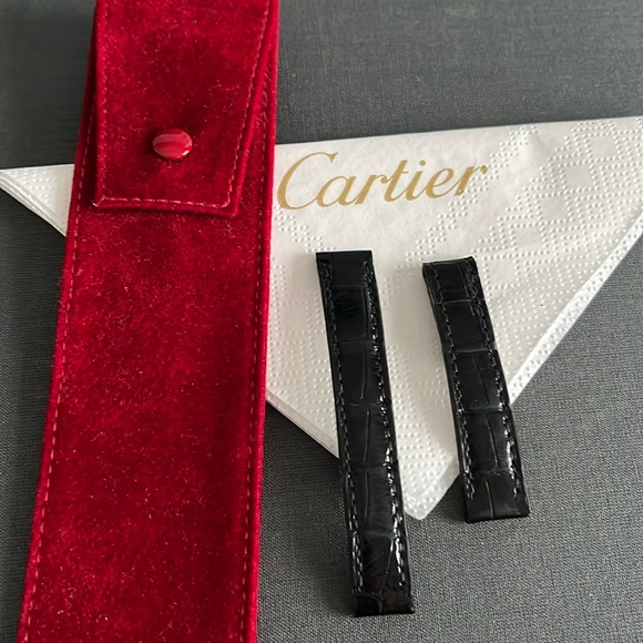 Cartier | Accessories | Cartier Black Python Leather Watch Band Kd28cp4 ...
